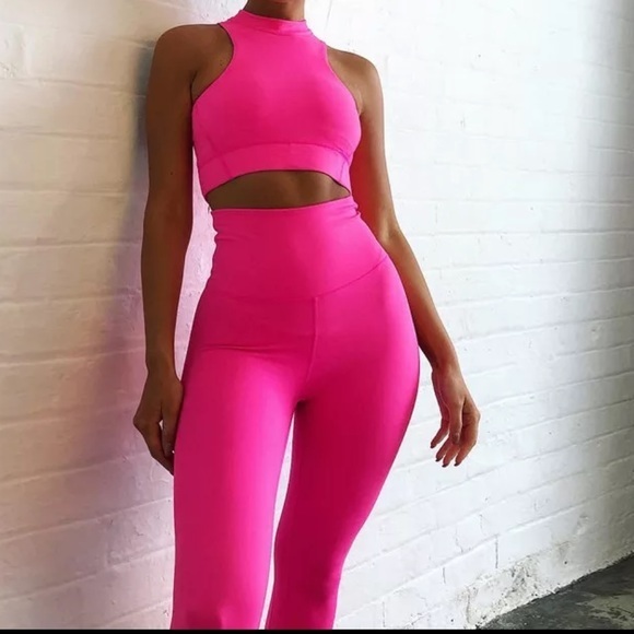 Pants & Jumpsuits | New Set Pink Lux Workout 2 Piece Athletic Yoga ...